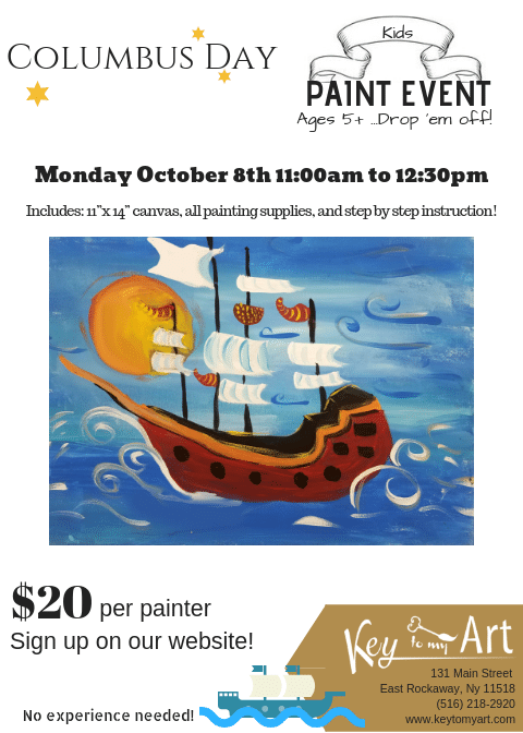 Columbus Day Paint Event – Paint a Ship - Your Local Kids